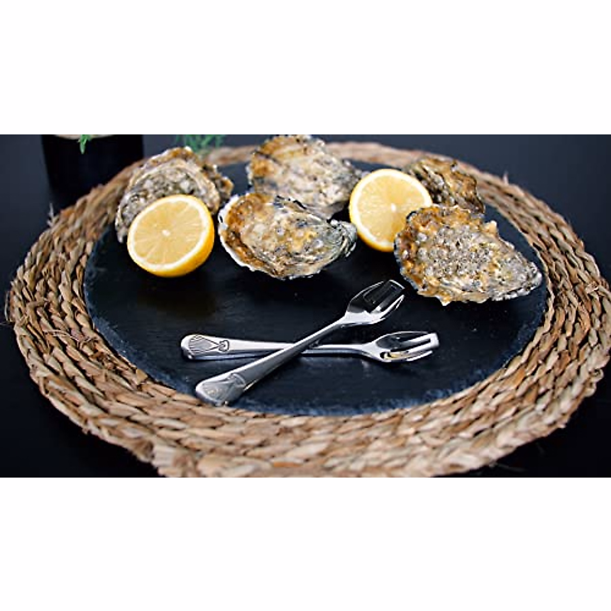 Specialty Oyster Forks Set of 6 Stainless steel 18 10 Center fork crafted into a knife