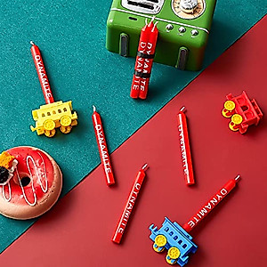 30 Pieces Dynamite Candle Birthday Cake Candle Themed Cake Toppers Decoration Party Candle for Birthday, Baby Shower, Wedding, Video Game Party Supplies