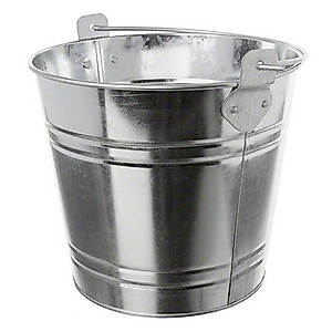 American Metalcraft PTUB87 Natural Galvanized Steel Pail with Handle, 1.16-Gallon, 8" Diameter, Silver (Single Расk)