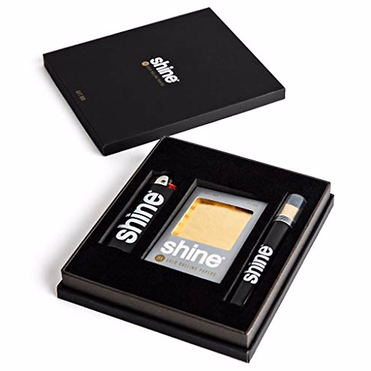 Shine 24K Gold Rolling Paper Gift Box & Bonus Greeting Card