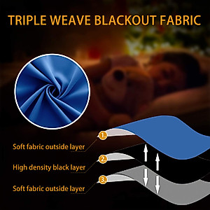 KOUFALL Loft Bed Curtains for Junior Boy Royal Blue TV Reflection Gaming Room Short Small Blackout Blinds Shades Bunk Bed Curtains for Boys Room Decor Width 34 X 30 Inch Length