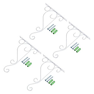 Tool parts 4pcs Iron Wall Hooks Bracket 250mmx205mmx16mm for Hanging Lanterns White