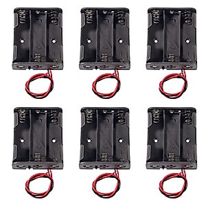 Aobao 6pcs 3 AA Battery Holder 3 X 1.5V 4.5V AA Battery Holder Case Box with Leads Wires