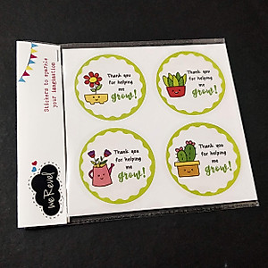 weRevel Helping Me Grow Theme Gratitude Stickers, 40 Count, 2 Inches, Round, 4 Unique Designs