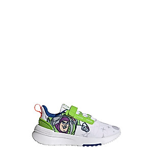 adidas Racer TR21 Running Shoe, FTWR White/FTWR White/Semi Solar Green (Buzz Lightyear), 1 US Unisex Little Kid
