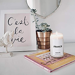 Homesick Premium Scented Candle, France - Scents of Vanilla, Coffee, Butter, 13.75 oz, 60-80 Hour Burn, Natural Soy Blend Candle Home Decor, Relaxing Aromatherapy Candle