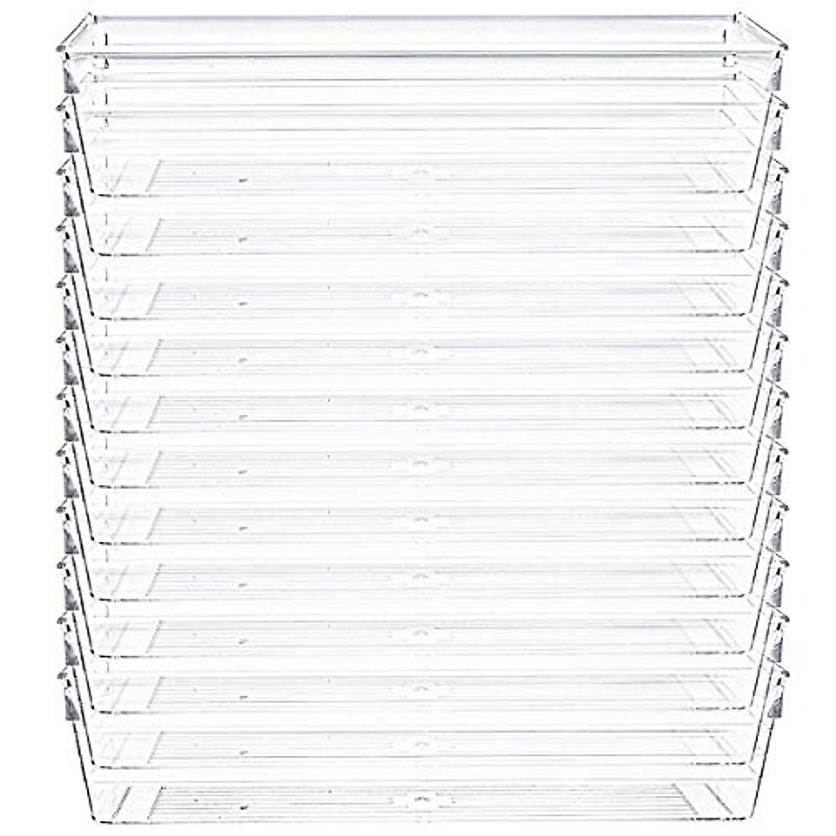 Kingrol 12 Pack Clear Drawer Organizers, Drawer Divider Storage Bins, Desk Storage Box Set for Kitchen Bedroom Bathroom Office Craft Supplies