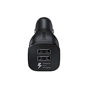 Samsung EP-LN920BBEGUS Fast Charge Dual-Port USB Car Charger - Retail Packaging,Black