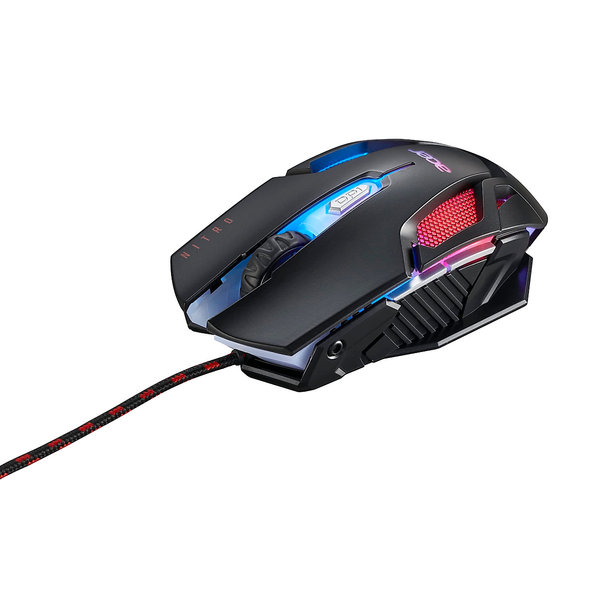 Acer Nitro Gaming Mouse III: 6D Optical Gaming Mouse with High 125MHz Polling Rate | 7 Colorful Breathing Lights with LED Logo and Pattern | 6 Optional DPI Shifts (800-7200) | 6 Buttons