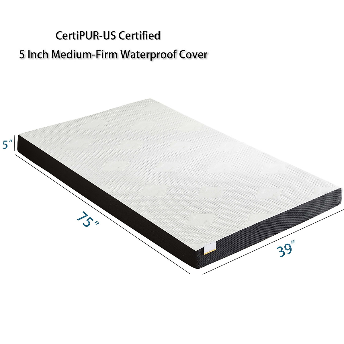 5 Inch, Memory Foam Mattress,Twin,Medium-Firm Waterproof Cover,Bed Mattress in a Box for Kids Adult CertiPUR-US Certified