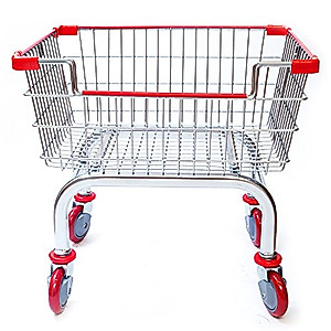 Coin Laundry Cart, CART&SUPPLY [Heavy Duty][Rolling Cart] Laundry Cart with Double Pole Rack [Chrome]