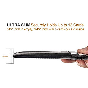 Teskyer Slim Wallet for Men, Minimalist Front Pocket RFID Blocking Leather Wallet Credit Card Holder for Men & Women