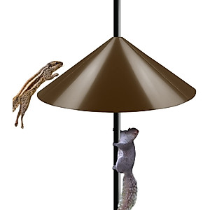 Ansionsol 19 Inch Wide Squirrel Baffle for Bird Feeder Pole, Outside Pole Mount Stopper & Bird House Guard for Outdoor Shepherd’s Hook, Brown, 1 Pack