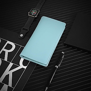 IKEPOD Leather Checkbook Cover for Men Women RFID Blocking by GNEGNI