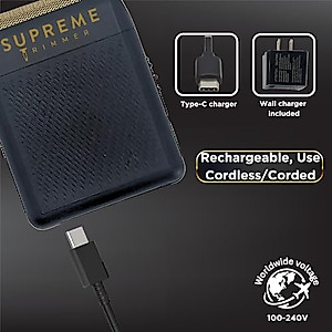 Supreme Trimmer SOLO | STF101 Single Foil Shaver |150 Min Runtime | USB-C Pocket Shaver for Barbers, Travel or Home use | Black