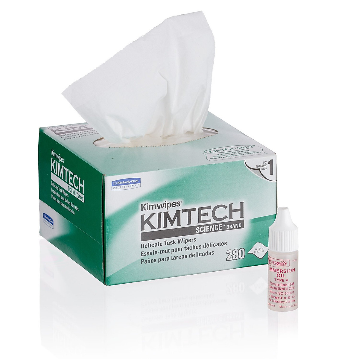 AmScope MLA-Kim Microscope Maintenance Kit - Ultra-Low Viscosity Immersion Oil and Kimwipes Wipers