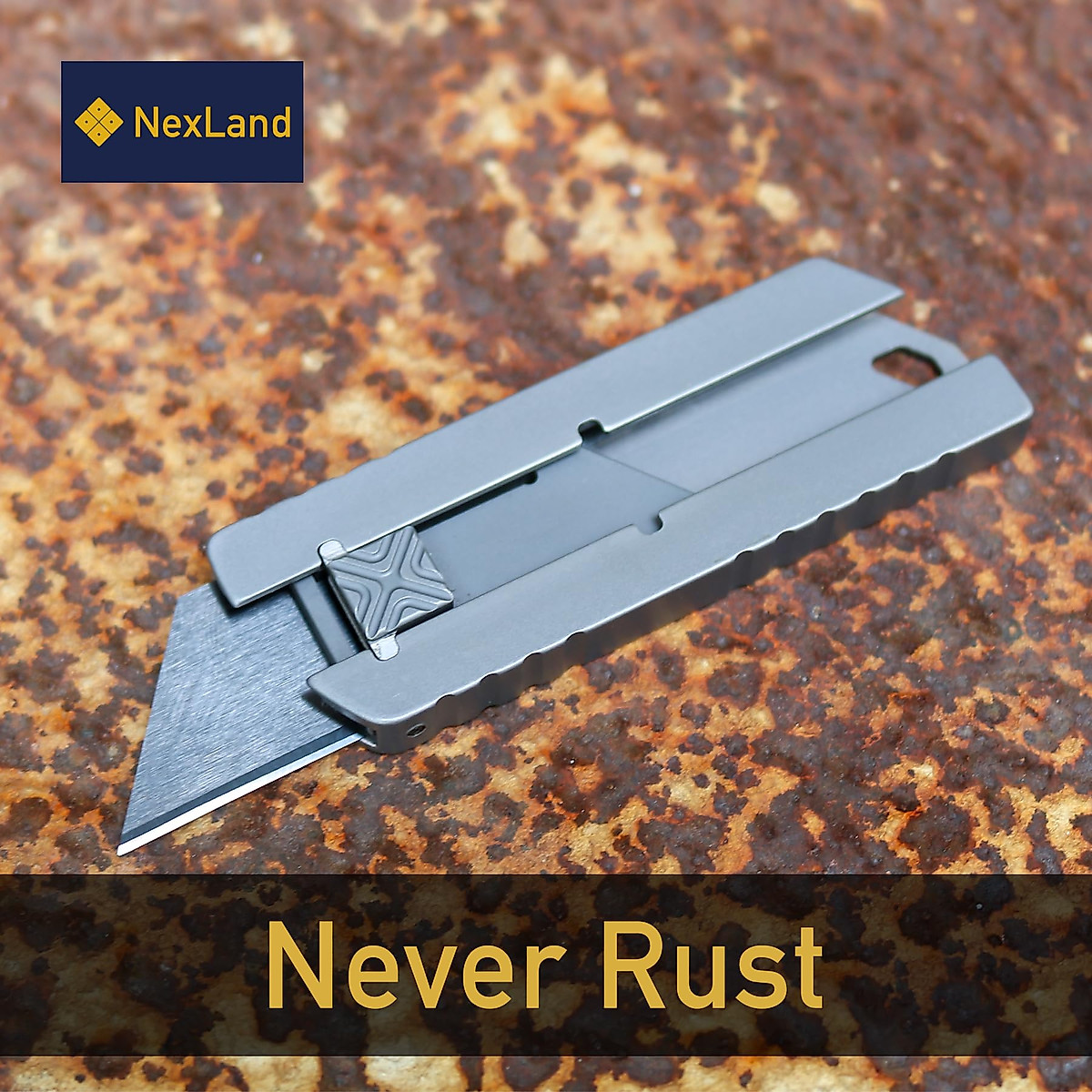 NexLand S01-T06 Sliding Utility Knife Titanium Construction with Black Ceramic Blade Razor Sharp for EDC 1pc