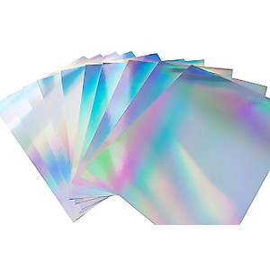 longshine-us 10 Sheets 8" x 12" Soft Touch Laser Metallic Mixed Colors Foil Mirror Cardstock Premium Card Sparkling Assorted Mixed Colors Craft Glitter Cardstock Cardmaker DIY Gift