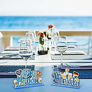 3 Oktoberfest Party Decorations Oktoberfest Table Centerpieces Bavarian Costume Wooden Beer Sign Lederhosen German Festival for Octoberfest Party Dinner Bar Tier Tray