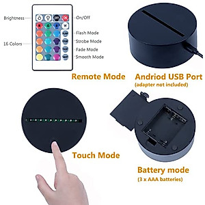 Cartoon Story Sheriff Woody and Buzz Lightyear Anime Figure 3D Optical Illusion LED Bedroom Decor Sleep Night Light with Remote 7 Colors Acrylic Table Lamp Birthday Gifts for Kids