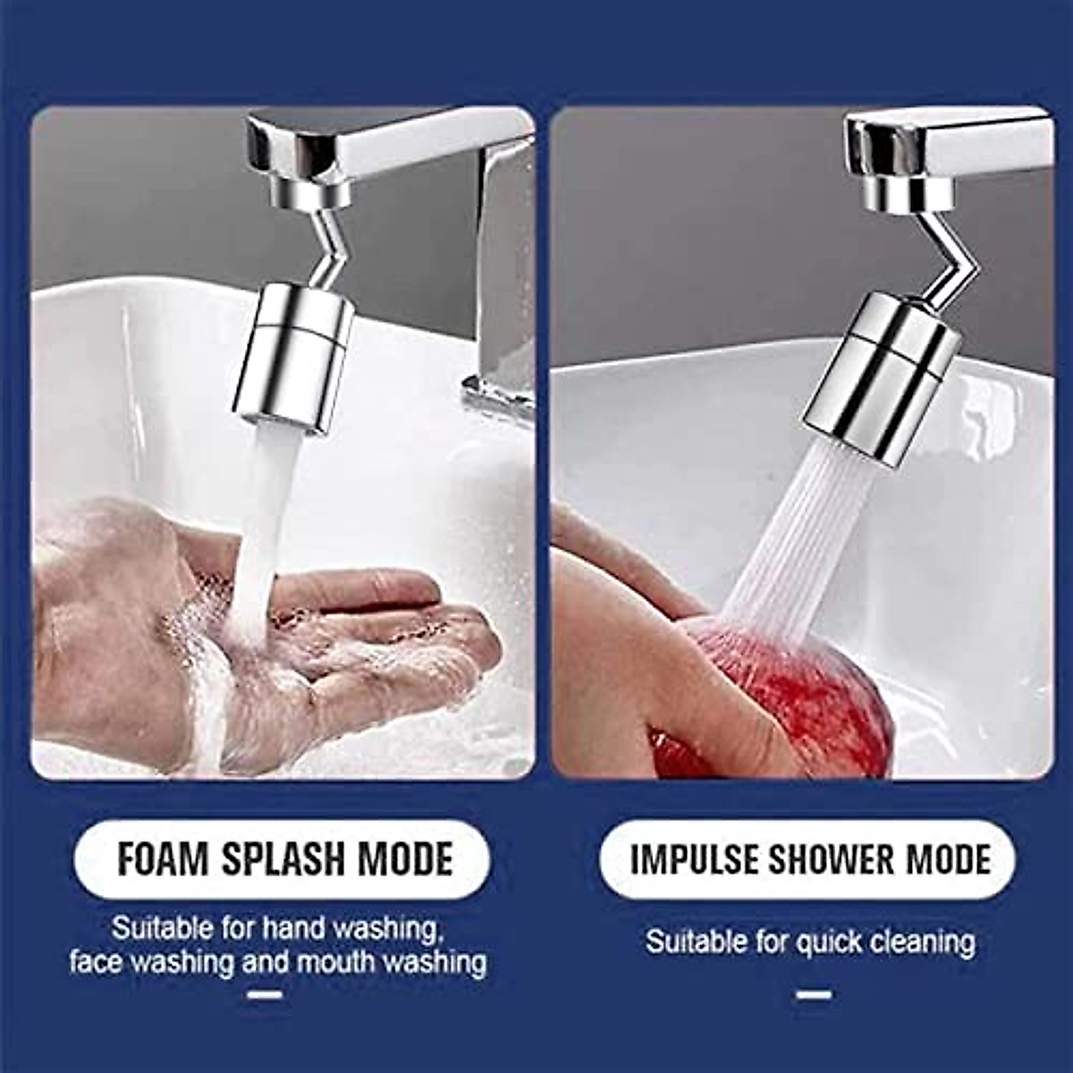 CHAOMIC 2PCS Universal Splash Filter Faucet 720 Rotating Faucet Extender Aerator Anti-Splash 4-Layer Net Filter Faucet Oxygen-Enriched Foam Leakproof Double O-Ring Sprayer Faucet