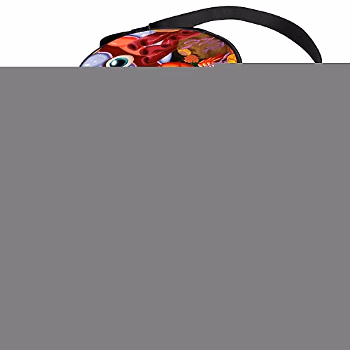 Cute Cartoon a Big Crab and a Clam Crossbody Bag for Women Teen Girls Round Canvas Shoulder Bag Purse Tote Handbag Bag