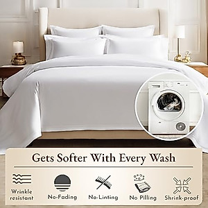 California Design Den 100% Organic Cotton Sheets for Queen Size Bed, Deep Pockets, Percale Sheets Queen, GOTS Certified, Soft Cooling Sheets, 4 Piece Bed Sheets Queen Sheet Set, White Sheets