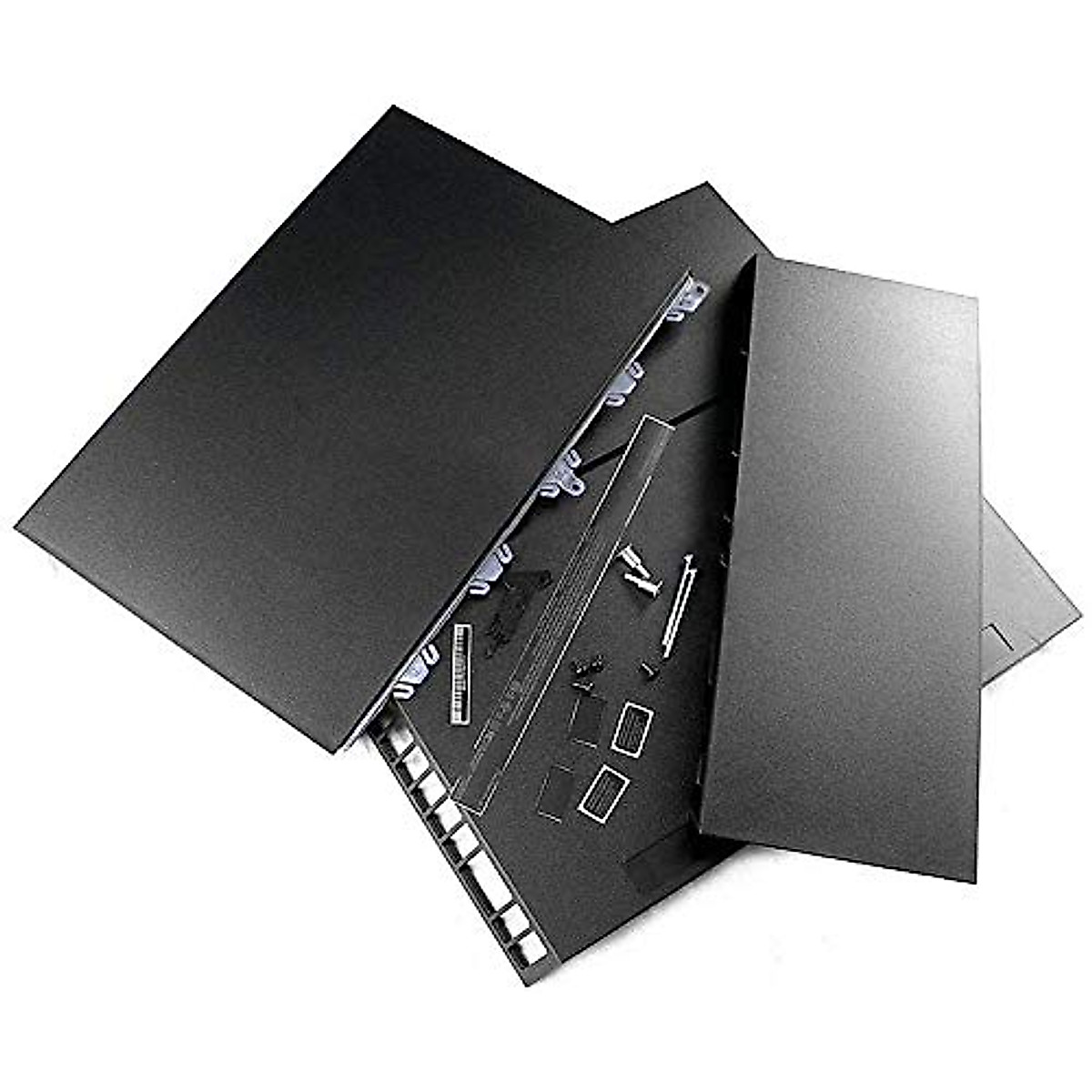 New Replacement Top Upper & Bottom Cover Full Housing Shell Case Cover for PS4 1200 CUH-1206 CUH-1209 CUH-12XX Console with Screws Stickers Black