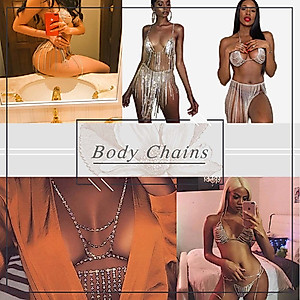 CanB Gold Body Chains Shoulder Body Chain Harness Sexy Body Jewelry Accessories for Women and Girls