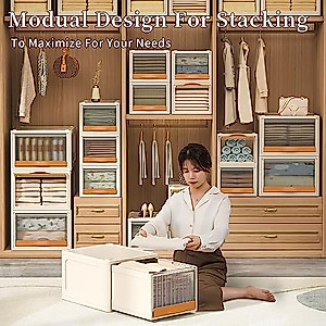 Plastic Drawers, Stackable Storage Drawers, 4 Drawers Plastic Storage, Storage Drawers Organizer for Bathroom, Two Way Opening Drawers for Clothes, Storage Bins with Drawers, Under Desk Storage Drawer