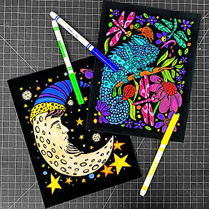 Super Pack of 18 Fuzzy Velvet Coloring Posters (Artistic Edition) - Great for Family Time, Arts & Crafts, Travel, Classrooms, Care Facilities [For All Ages: Girls, Boys, Adults, Toddlers, and More]