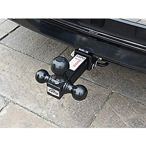 TOPTOW 64172HP Trailer Receiver Hitch Triple Ball Mount, Black Balls, with Hitch Pin, Fits for 2 inch Receiver…