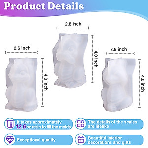 LET'S RESIN Dragon Resin Molds, Hear, Speak, See No Evil 3 Pcs Dragon Epoxy Resin Molds, Lively 3D Animal Silicone Molds for Epoxy Resin, Art Craft, Gift