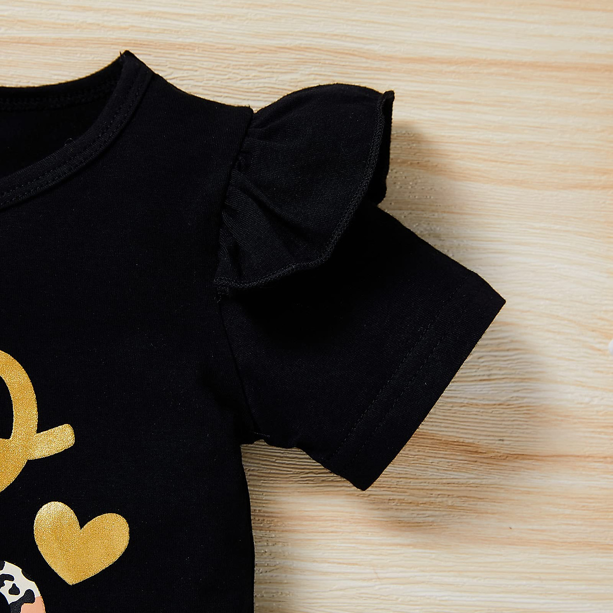 Viworld Baby Girl Two Birthday Outfits Ruffle Sleeve Wild Two Top + Leopard Shorts Set Cake Smash Summer Clothes（Leopard,2T