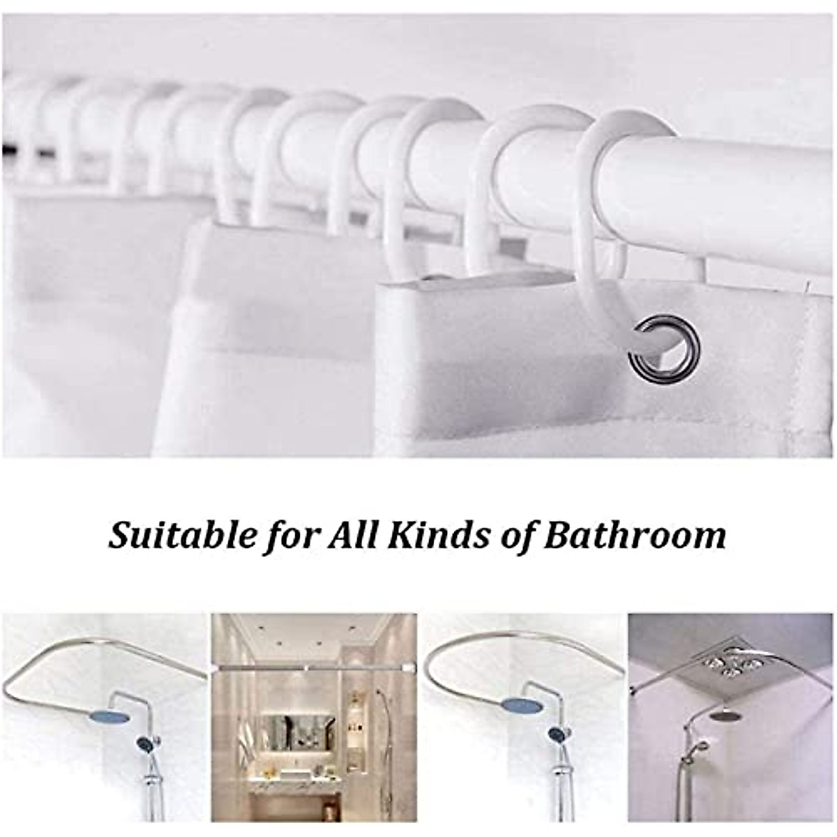 4Pcs Classic Horror Movies Characters Shower Curtain Sets with Non Slip Rugs,Toilet Lid Cover and Bath Mat,Waterproof Durable Bathroom Decor Bath Curtains 12 Hooks ZMYLXCJ