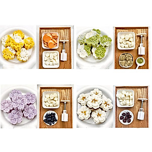 Pink Chinese flower moon cake press mold, hand pressed mooncake dessert DIY, moon cake puff pastry press mold with stamp DIY (1 Apple Stamp-1)