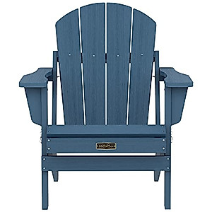 SERWALL Folding Adirondack Chairs Weather Resistant for Outdoor, Patio, Lawn, Garden, Backyard Deck, Fire Pit - Blue