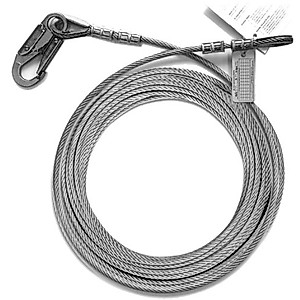 Guardian Fall Protection 10461 4-Foot Vinyl Coated Galvanized Cable Choker Anchor with 3-Inch O-Ring and Snaphooks