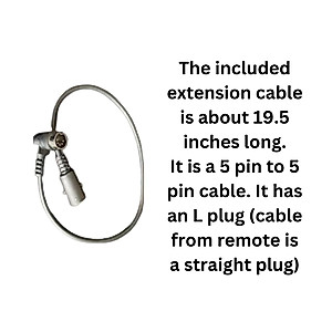 Lift Chair Power Recliner Replacement Remote Controller Handset with 2 Buttons, and White Backlighting - 5 Pin Plug (Black)