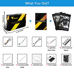 VONADO LED Light Kit Compatible with Starry Night Lego 21333, Remote Control Lighting Compatible with Lego Van Gogh Starry Night 21333 (NO Lego Model,ONLY Lights)