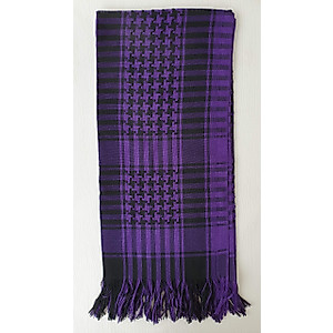 Houndstooth Keffiyeh Shemagh Military Scarf Bandana Head Wrap Tactical Gear for Men and Women Neck Gaiter (Purple)