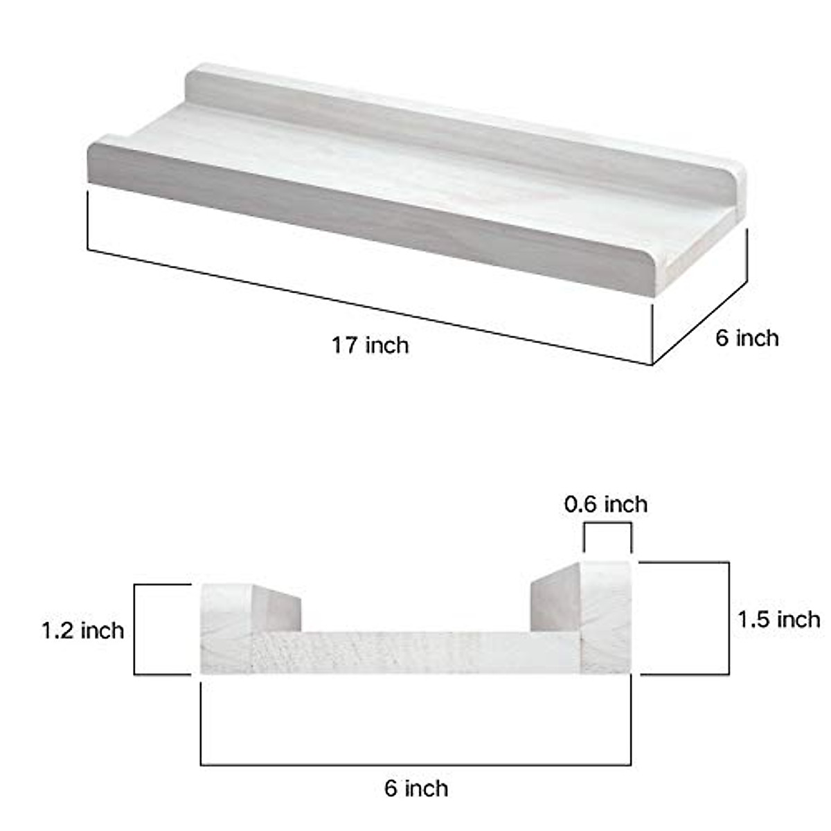 Love-KANKEI Floating Shelves, Rustic Wood Wall Shelves Bundle (Contain 2 Items)