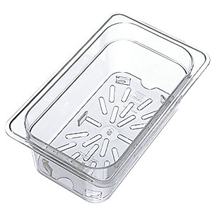 Carlisle FoodService Products Plastic Drain Shelf for 1/4 Size Food Pan Clear