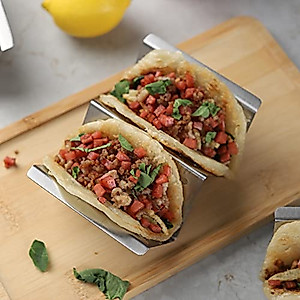 Taco Holders Stainless Steel Taco Holder Stands Set of 6 Each Taco Rack Holds 2 Soft & Hard Shell Tacos for Taco Rack, Taco Shell Holder, Taco Tray, Oven, Grill