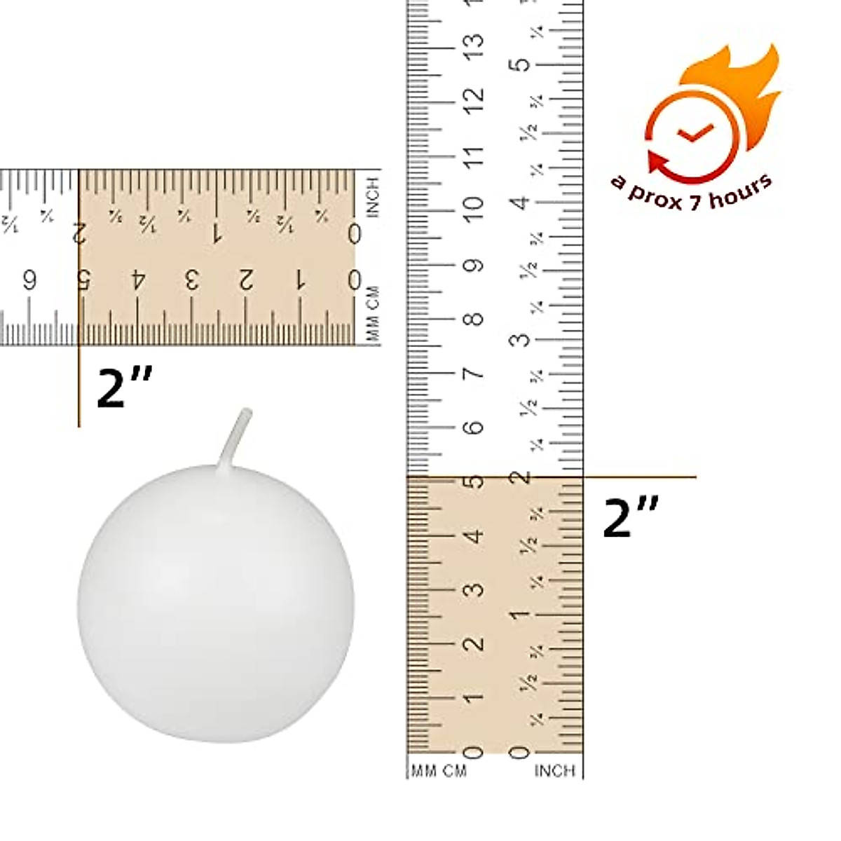 Zest Candle CBZ-003 12-Piece Ball Candles, 2-Inch, White, Count