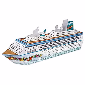 Beistle Three Dimensional Cruise Ship Table Centerpiece – Nautical Decorations – Bon Voyage Ocean Theme Party Supplies, 13.25", Multicolor