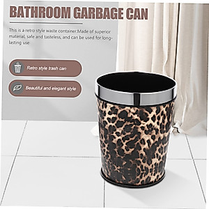 Cabilock Bathroom Trash Can Home Decor Rustic Decorations Leopard Large Plastic Container Simple Human Trash Can