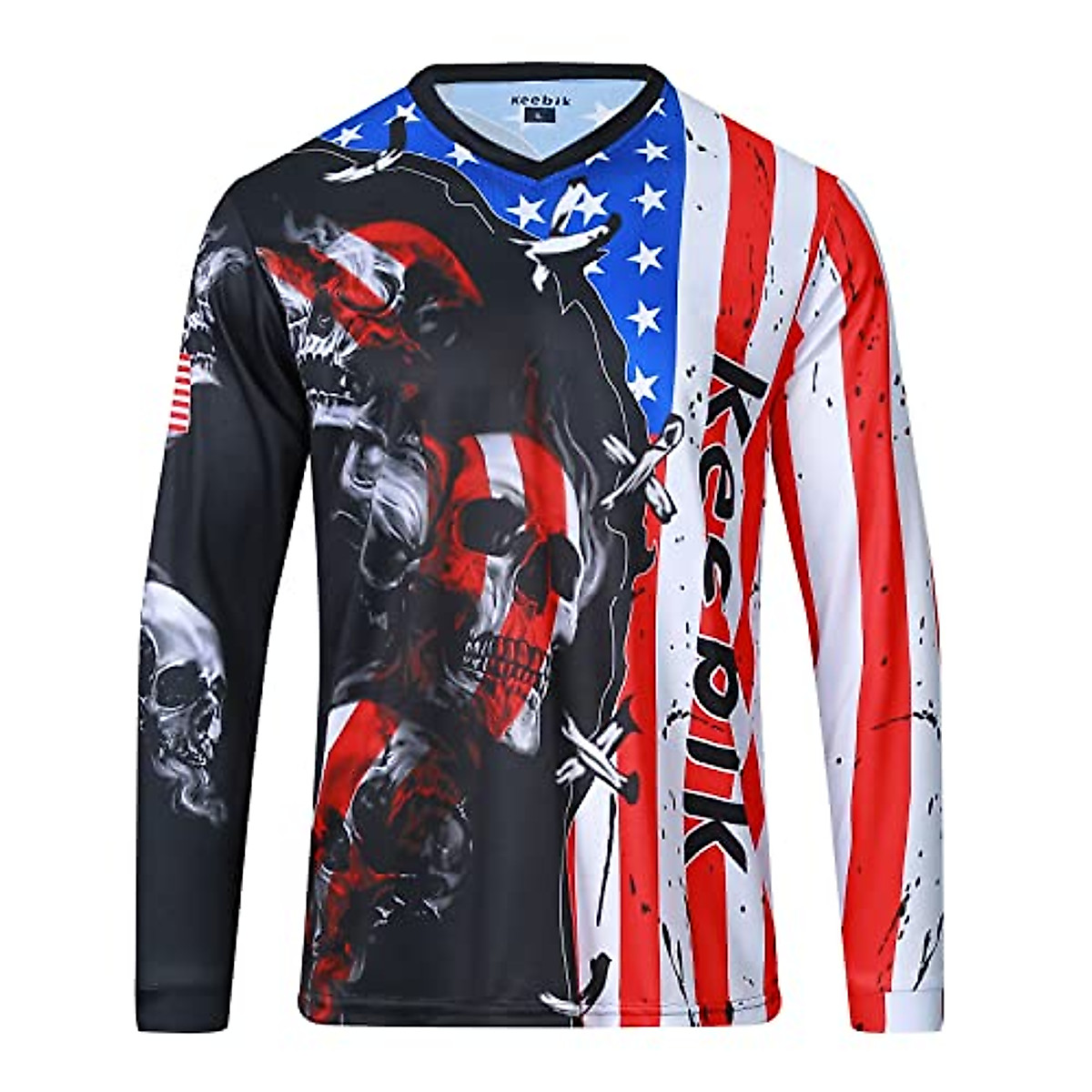 Keebik Men's Cycling Jersey MTB T Shirt Long Sleeve Mexico Mountain Bike Motorcycle Bicycle Racing Clothes