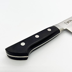 MASAMOTO AT Japanese Honesuki Boning Knife 5.7" (145mm) Made in JAPAN, Kitchen Deboning Knife for Chicken and Meat Cutting, Sharp Japanese Stainless Steel Blade, Full Tang Pakkawood Handle, Black