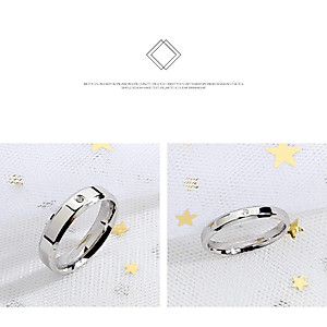 Iflytree 2Pcs His & Hers Promise Ring Stainless Steel Couples Wedding Engagement Bands Bridal Set Bridal Set (Men's Size 8 & Women's 8)